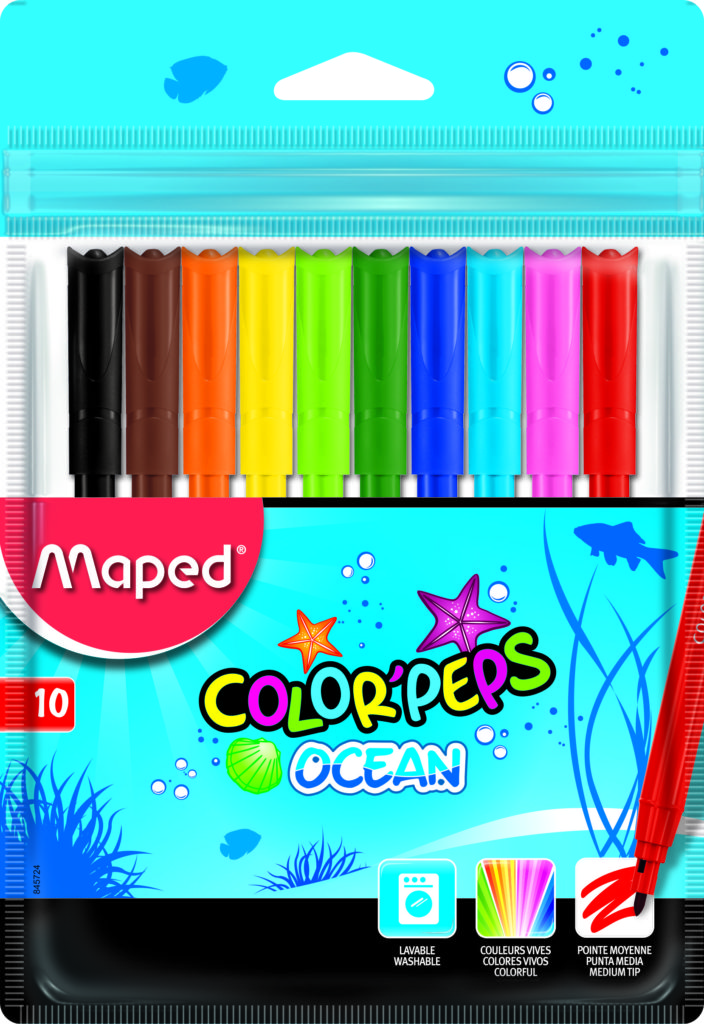 MARCADOR MAPED OCEAN x10 - Libreria San Luis